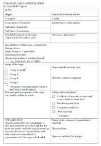 What are Cargo information that shall be available prior to loading as ...