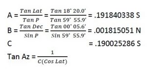EXERCISE 28 - AZIMUTH SUN (Numerical Solution) - MarineGyaan